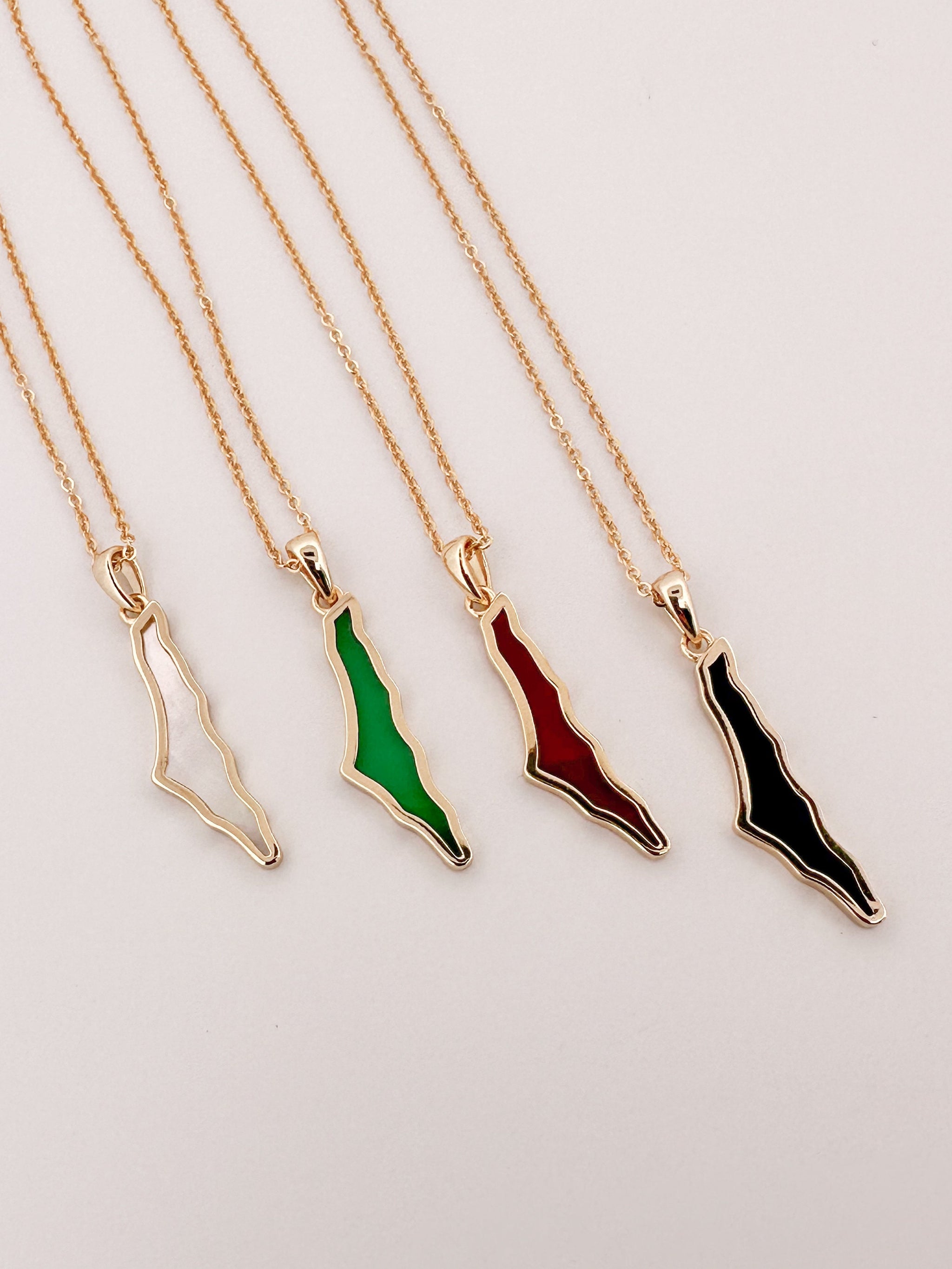 Palestine Map Shell Necklace – Alluria Jewelry