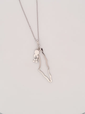 Palestine Map with Handala Charm Necklace – Alluria